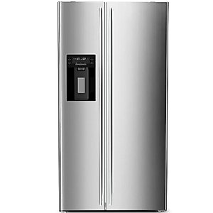 LHRIVER 20 Cu.Ft Side by Side Refrigerator with Ice Maker, Frost-free French Door Kitchen Refrigerator,Full Size Freestanding Fridge & Freezer for Home/Kitchen/Office (Stainless Steel)