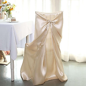 Tableclothsfactory Blush Silky Satin Universal Chair Covers Fits All Type of Chairs Event Dinning Slipcover for Wedding Party Banquet