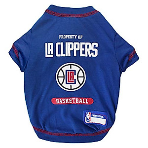 Pets First Cute Dog T-Shirt, Medium - NBA Los Angeles Clippers Dog & Cat Shirt with Basketbal Team Logo. A Comfortable & Fashionable Yet Durable Pet Outfit, Blue (LAC-4014-MD)