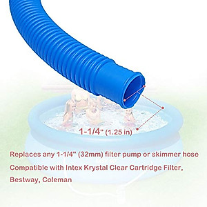 Pool Pump Replacement Hose, 1.25 x 41 Inch for compatible with Filter Pump 607, 637 and 32mm Above Ground Pools include 6 Hose Clamps, Replace for compatible with Hose(3 set)