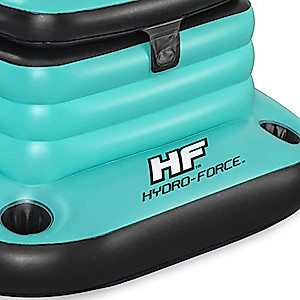 Bestway Hydro-Force Glacial Sport 9.43 Gallon Vinyl Inflatable Floating Cooler with Integrated Cupholders for Pools, Beaches, and Lakes, Teal