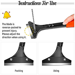 DIYSELF Razor Blade Scraper, Floor Scraper, Scraper Tool for Cleaning, Glass Scraper for Windows, Tile, Stove Top, Cooktop, Oven, Aquarium, Paint, Decal, Inspection Sticker, Gum, Glue Remover