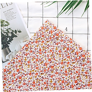 Operitacx 7pcs Orange Cotton Fabric Squares Handmade Cotton Fabrics Fabric Bundles Orange Sewing Fabric Cloth Material Floral Cotton Sewing Squares Quilted Fabric Patchwork