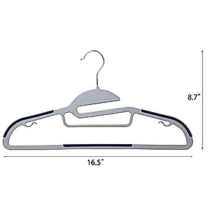 Finnhomy 50 Pack Plastic Hangers, Durable Clothes Hangers with Non-Slip Pads, Space Saving Easy Slide Clothes Hanger for Closet, Great for Shirts, Pants, Scarves, Strong Enough for Coat