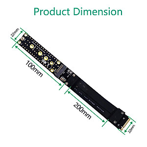 Sintech M.2 NVME Extender,NGFF M-Key PCIe SSD Extention Card with Anti-electromagnetic Cable 20CMS