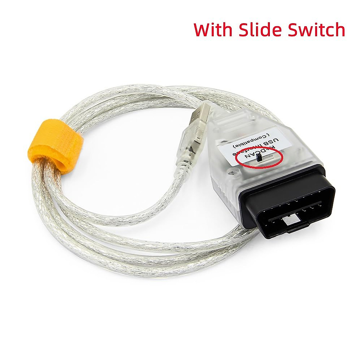 Washinglee OBD2 Diagnostic Cable Compatible for BMW E Series, for Subaru, for E60 E61 E70 E81 E83 E87 E90, E1, E92, E93 and R56. (Slide Switch)
