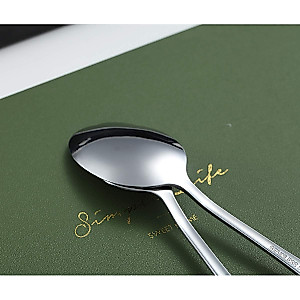 Teaspoons, Kyraton 6 Pieces 6.7" Stainless Steel Teaspoons, Dessert Spoon,Golden Teaspoon,Spoon Silverware Pack of 6