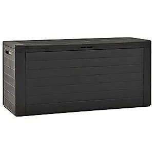 FIRBNUS Patio Storage Box Anthracite 45.7"x17.3"x21.7" PP Storage Chest Durable Materials Toolbox Both Indoor and Outdoor Use Garden Pool Box Storing Away Cushions Pillows Blankets Toys