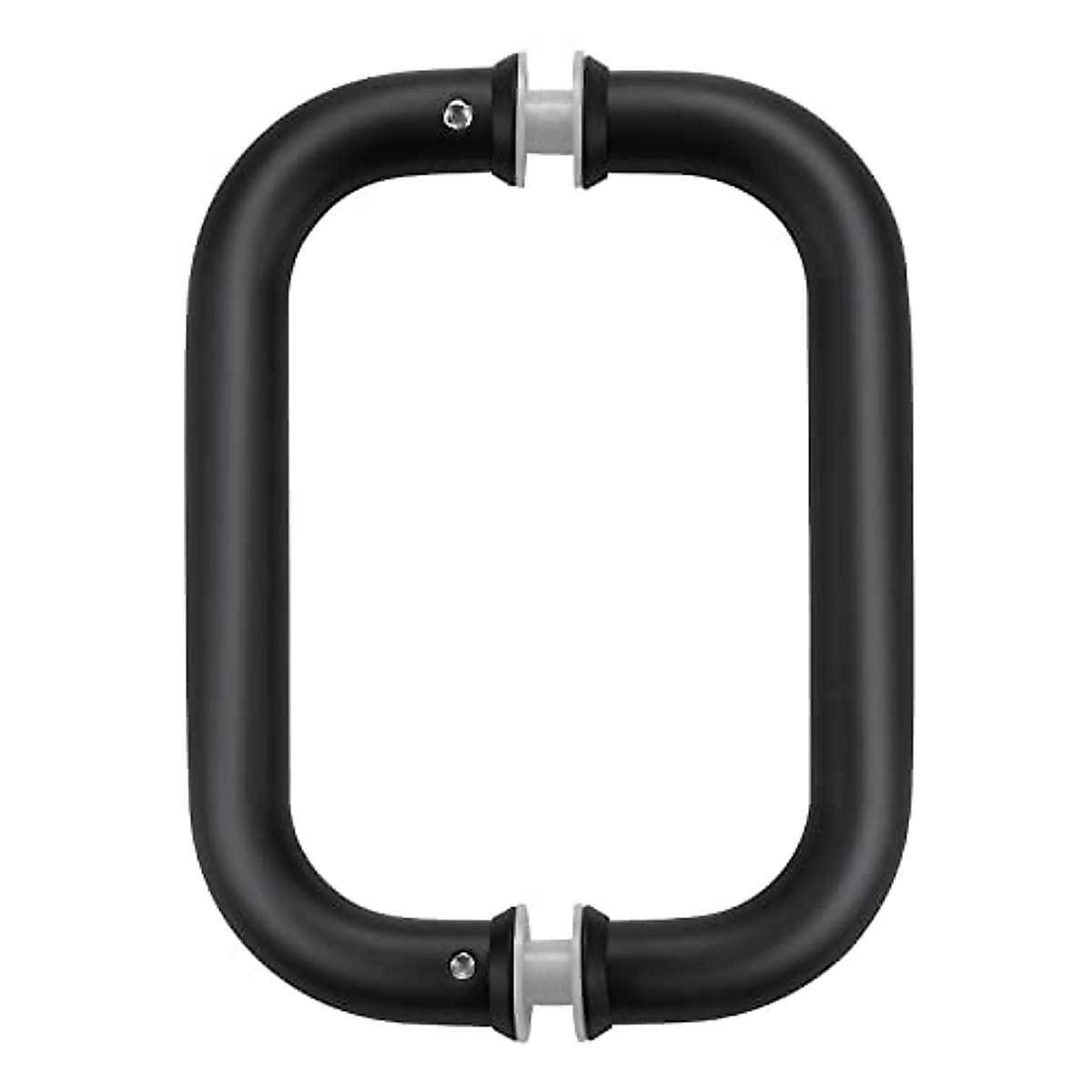 Ranbo Hardware 8" Back to Back Tubular Shower Door Pull Handle for Frameless Shower Doors, Polished Chrome, with Washers (8 inch Pull Handle-Black)