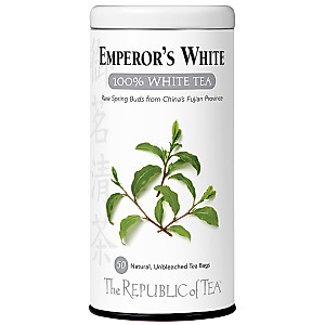 The Republic of Tea Emperor's 100% White Tea, Zero Calorie, Sugar-Free, Carb-Free, 50 Tea Bag Tin