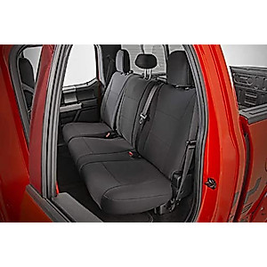 Rough Country Neoprene Seat Covers for Ford F-150 (15-23)/F-250/350 (17-23) - UV & Water Resistant F150 Seat Covers, Foam Padded Seat Covers for Trucks Full Set - Front & Rear Covers