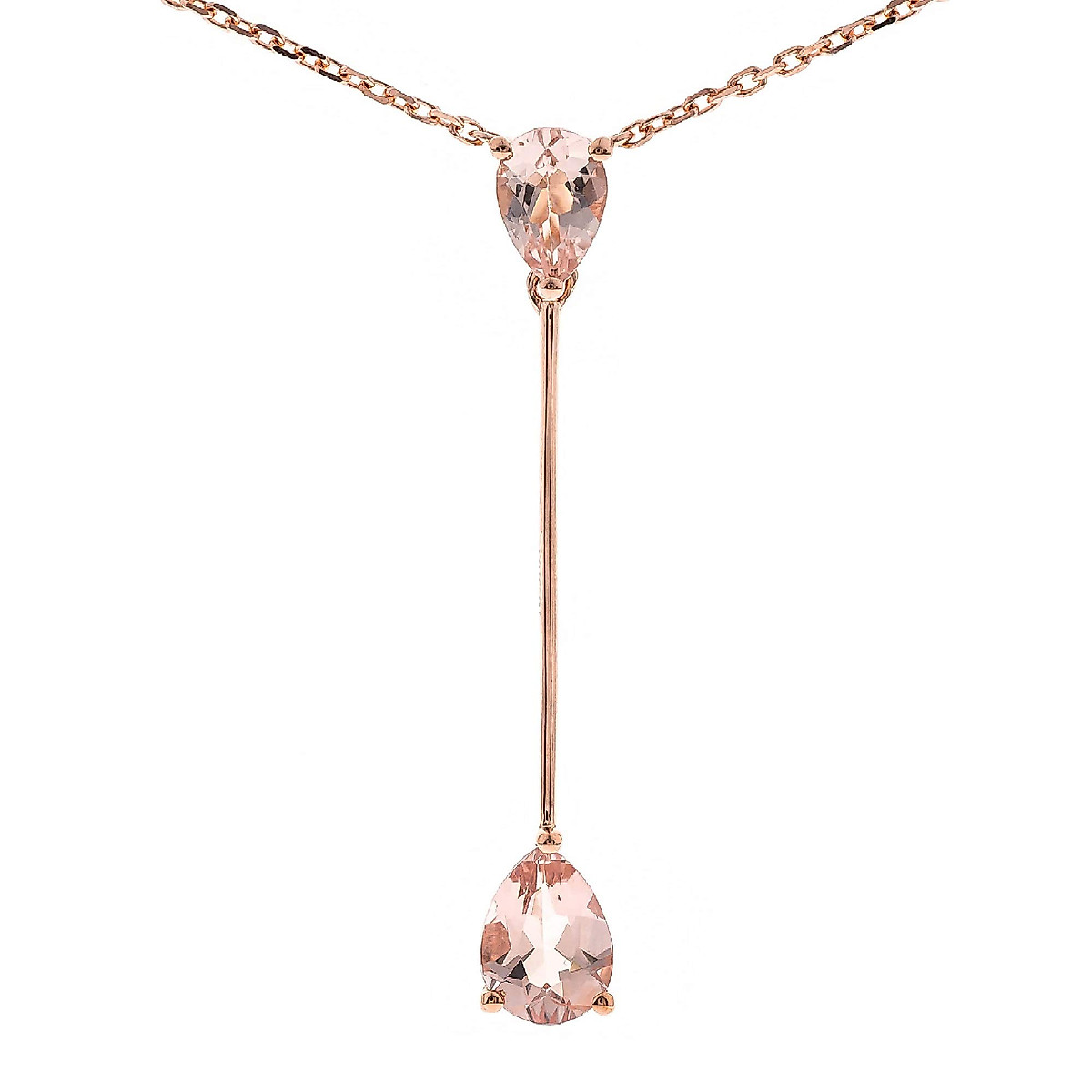 Gin & Grace 10K Rose Gold Genuine Morganite Necklace for Women