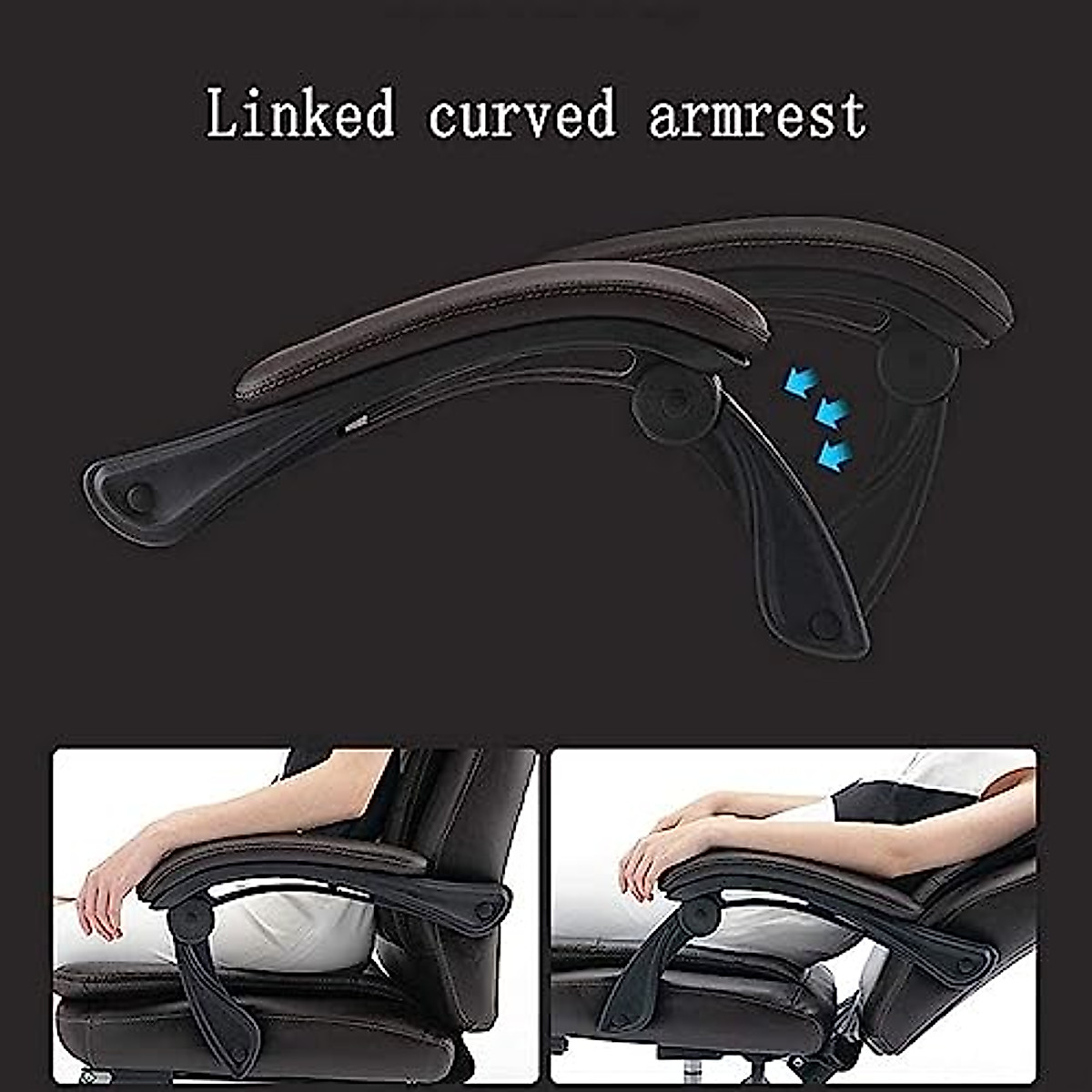 WHLONG Home Executive Office Chair Leather, Adjustable Office Desk Chair with Casters, Ergonomic design/360° Rotating Executive Chairs(Color:Default)