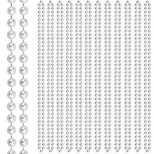 12 Pieces Faux Pearl Necklaces, 31inch White Fake Pearl Bead Garland, Plastic Beaded Costume Jewelry Flapper Party Accessories for Wedding Bridal Shower Birthday Tea Party Decorations Party Favors