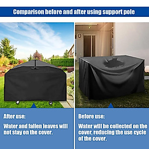 asdmm Outdoor Furniture Cover Support Pole, Adjustable Height Pole 12"~20", with 3 Webbing Straps(6.5ft) to Prevent Stagnant Water (A)
