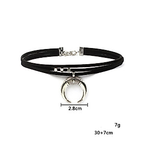 fxmimior Women Black Moon Crescent Pendant Choker Sexy Rock Handmade Bohe Necklace Women Accessories