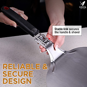 Pizza Spatula - 12 x 14 Inch Stainless Steel Pizza Peel - Foldable Pizza Paddle with Ergonomic Handle - Food Grade Material - Highly Durable Sturdy Construction - Perfect for Pies, Pizza, All Ovens