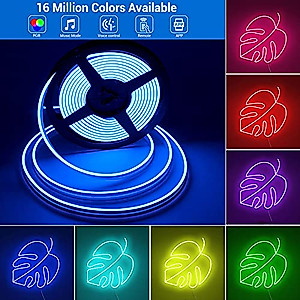 CT CAPETRONIX Neon LED Strip Lights, 16.4ft/5m Graphic Flexible IP65 Waterproof Rope Light, 16 Million Colors Works with Alexa Google Assistant APP Control with Remote DC Power Supply for Wall Window