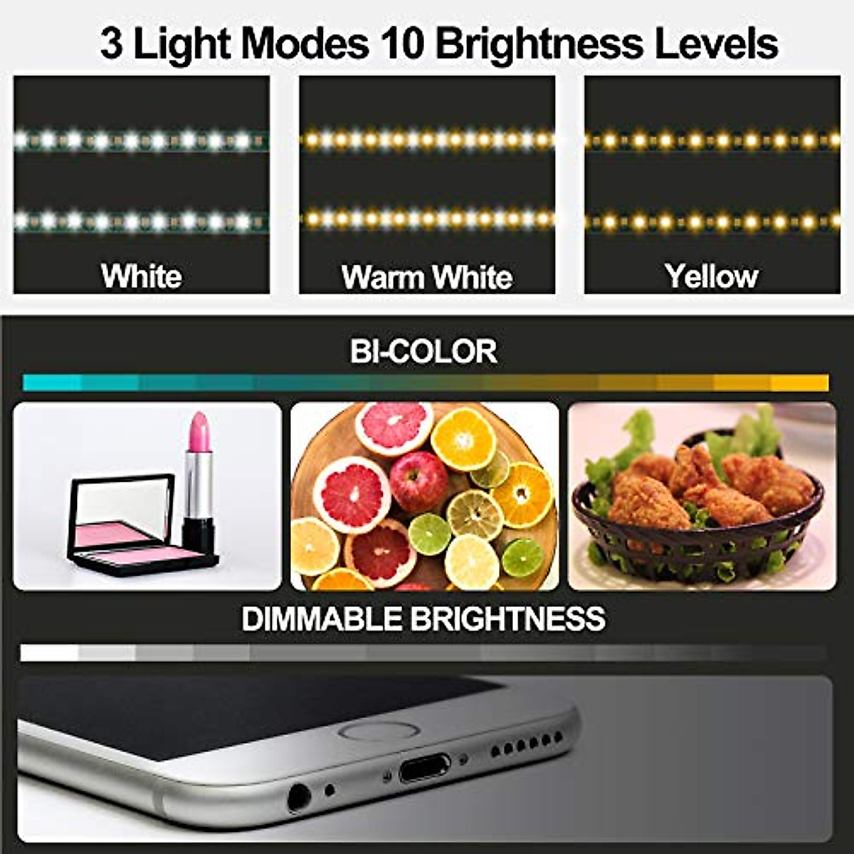 Upgrade Emart 14" x 16" Photography Table Top Light Box 104 LED Portable Photo Studio Shooting Tent