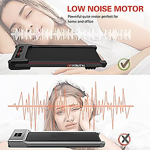 GOYOUTH 2 in 1 Under Desk Electric Treadmill Motorized Exercise Machine with Wireless Speaker, Remote Control and LED Display, Walking Jogging Machine for Home/Office Use