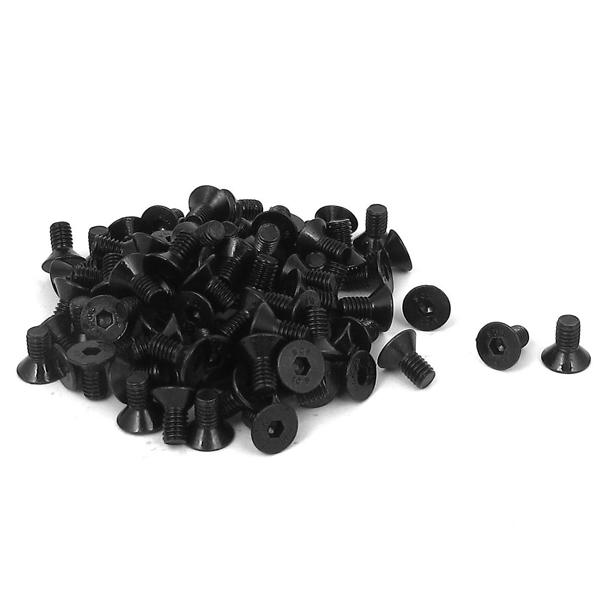 uxcell A15100700ux0335 M4 x 8mm Metric Hex Socket Countersunk Head Screw Bolts Black (Pack of 100)