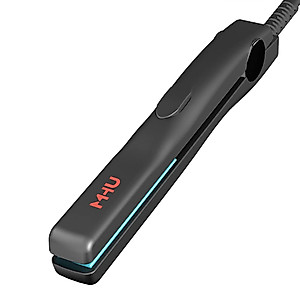 Mini Flat Iron for Short Hair 0.5 inch Travel Size, Tourmaline Ceramic Small Hair Straightener, Lightweight and Portable for Travel Use, Black