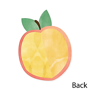 Big Dot of Happiness Sweet as a Peach - Shaped Thank You Cards - Fruit Themed Baby Shower or Birthday Party Thank You Note Cards with Envelopes - Set of 12