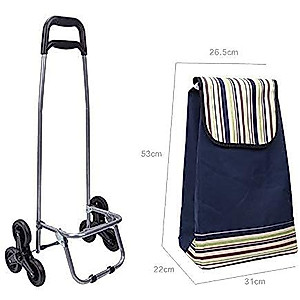 Shopping Trolley on Wheels Multi Function Shopping Cart Large Capacity Lightweight Wheeled Trolley 6 Wheels Blue Push Cart Bag Storage Hand Trucks,