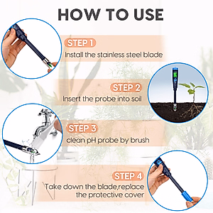 YINMIK Digital pH Tester for Soil, Soil pH Test Kit for Indoor Potted Plants, Professional pH Meter for Soil and Water, Measuring Soil pH for Garden, Grass,Lawn, Greenhouse,Outdoor,Farming, Yard Use