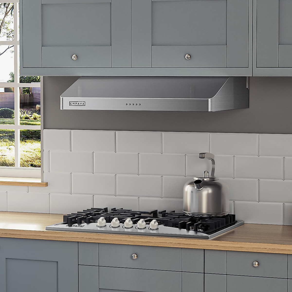 Empava Ducted Range Hood Under Cabinet 30 Inch, Kitchen Stove Vent with Dual Sealed Aluminum Motor 3-Speed, 500 CFM, Push Button Control, Permanent Filters, Stainless Steel, EMPV-RH11