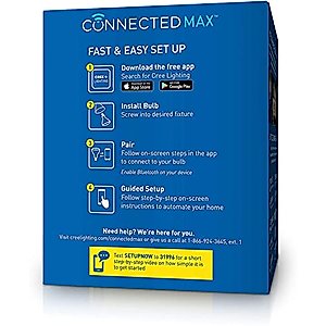 Cree Lighting Connected Max Smart Led Bulb Par38 Outdoor Flood Tunable White + Color Changing, 2.4 Ghz, Works With Alexa And Google Home, No Hub Required, Bluetooth + Wifi, 1Pk