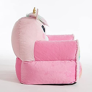 Idea Nuova Heritage Kids Cozy and Durable Unicorn Figural Bean Bag Chair with Sherpa Trim, for Bedroom & Platyroom,Ages 3+