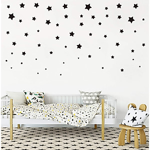 190 Pices Star Wall Decals, Matte Vinyl, Easy to Use, Removable for Kids' Bedroom, Home Decor Wall Stickers Y17 (Ice Blue, Matte Gold)