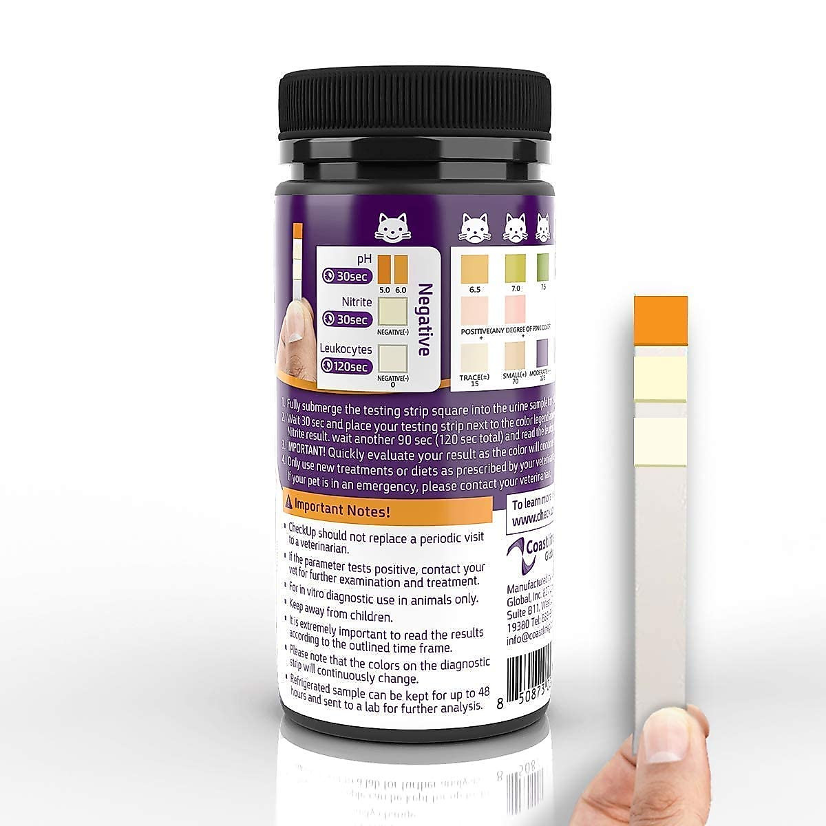 Kit4Cat Litter & Test UTI Bundle - Kit4Cat Hydrophobic Litter with CheckUp 3 Parameters UTI Testing Strips x 50