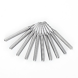 HUHAO 10PCS PCB Drill Bits Sets Spiral Flute Carbide 0.25mm to 1.15mm Carbide PCB Mini Drill Bit CNC Engraving Tool Tungsten Steel for Print Circuit Board Jewelry (2680)