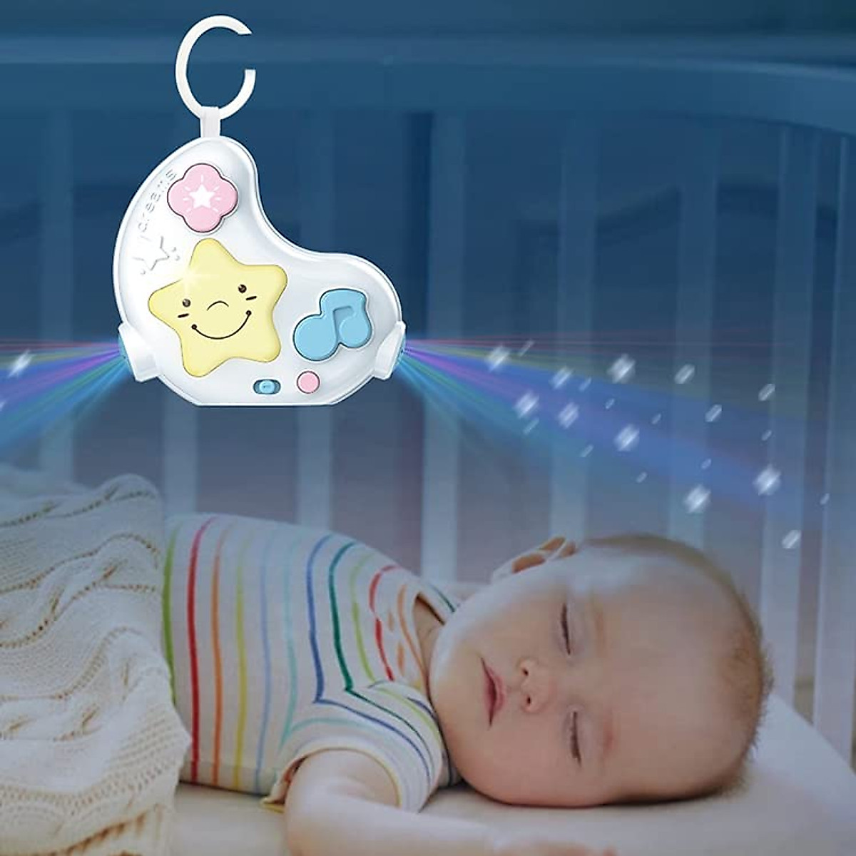 White Noise Machine Baby Soother with Toy Remote,108 Lullaby Baby Sound Machine for Sleeping with Night Light,Portable Sound Machine Baby Toys for Traveling