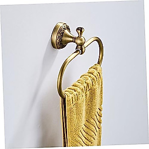 Uonlytech Bathroom Tissue Holder Wall Mount Towel Ring Rustic Towel Ring Wall Mount Clothes Rack Bathroom Towel Ring Bronze Hand Towel Ring Vintage Towel Ring Brass Towel Ring Copper Antique