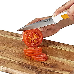 Zyliss E920240 Comfort 3 Piece Knife Set, Multiple Sizes, Japanese Stainless Steel, Multicolour, 3 x Kitchen Knives with Protection Covers, Dishwasher Safe