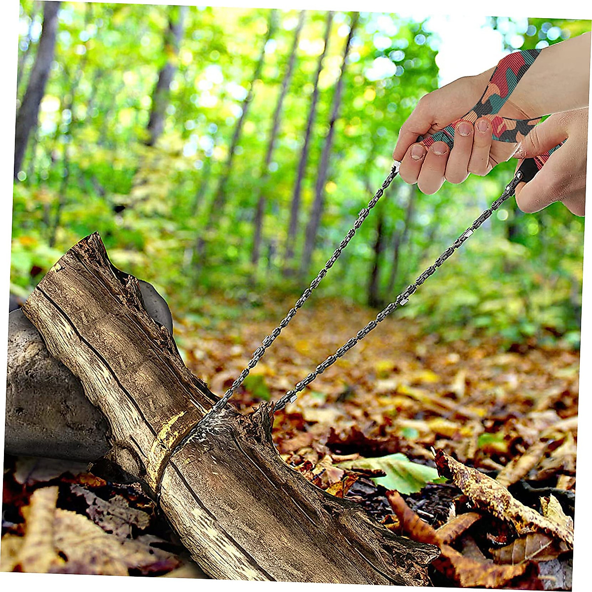 VILLCASE Hand Chainsaw Folding Tool Garden Trimming Tool Survival Hiking Tools Camping Chain Saws Camping Storage Bag Hand Zipper Saws Camping Folding Saws Camping Saw Manual Braided Rope