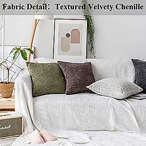 Home Brilliant White Lumbar Pillow Cover 12x20 Chenille Plush Velvet Oblong Decorative Throw Pillow Covers Pillowcases for Bed Couch Sofa, Set of 2, 12 x 20 inches(30x50cm), Cream Mix Black