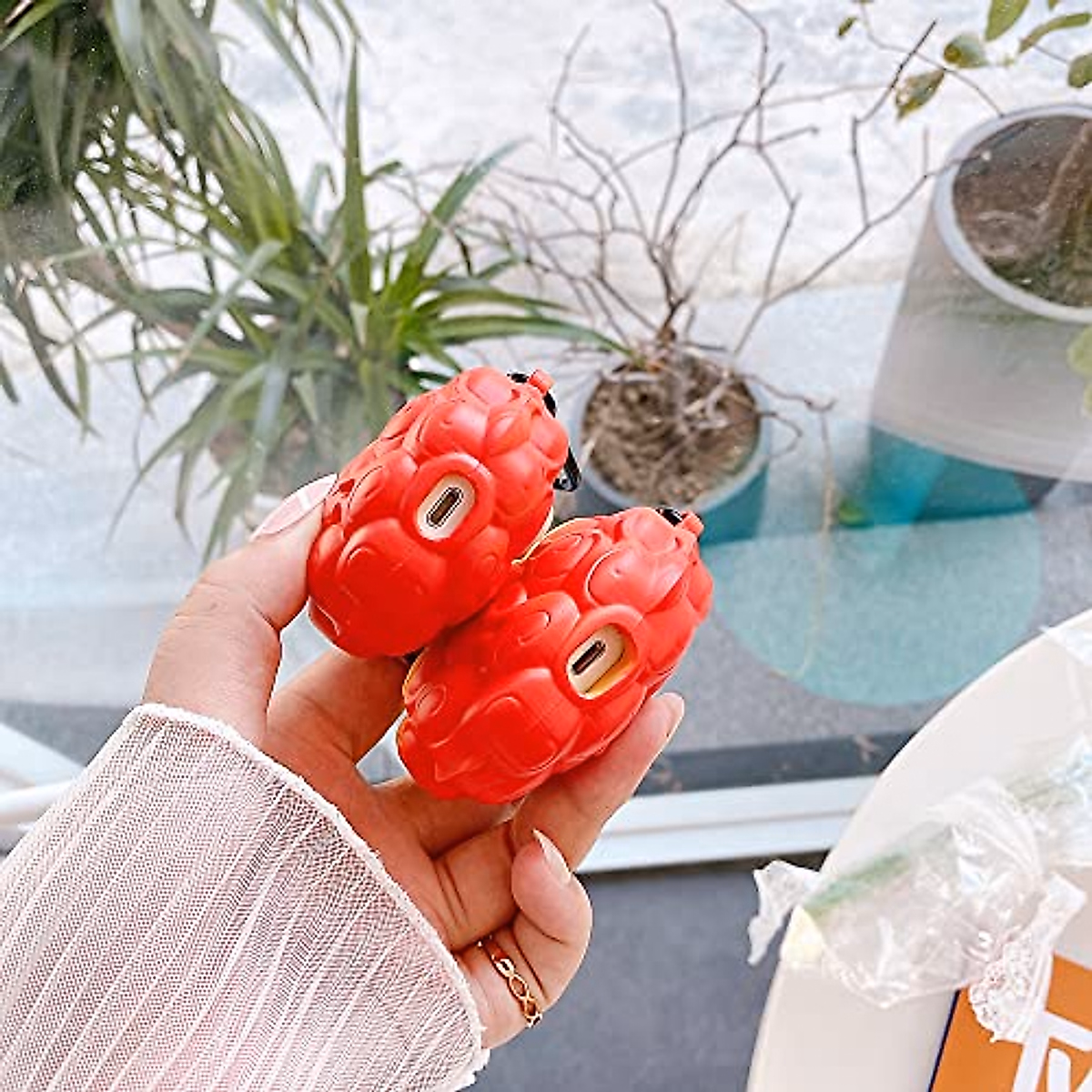 for Airpods Pro Case, Cute Funny Cool Soft Silicone,Fashion Anime 3D Character Design,with Safe and Convenient Keychain Very Suitable for Men, Women, Old People, Children (Fruit/pro)