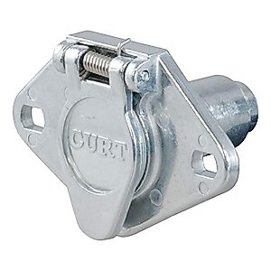 CURT 58090 Vehicle-Side 6-Pin Round Trailer Wiring Harness Socket