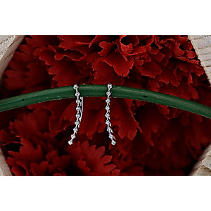 Dazzlingrock Collection 0.05 Carat (ctw) 10K Round White Diamond Ladies Crawler Curved Climber Earrings 1/20 CT, White Gold