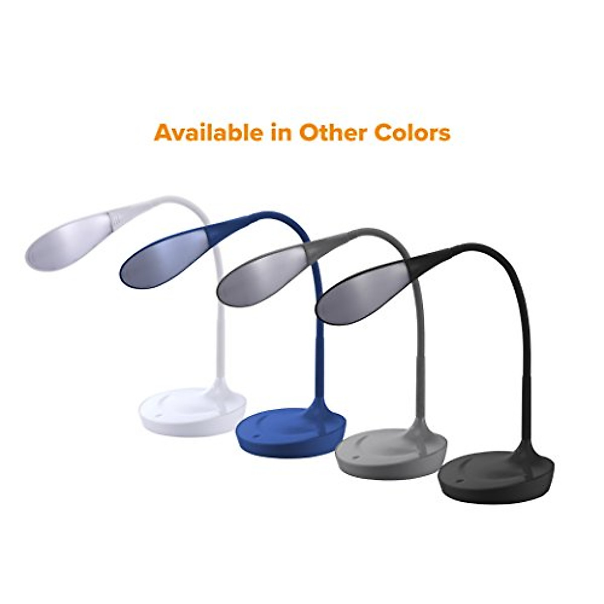 Bostitch Office KT-VLED1502-GRAY Gooseneck LED Desk Lamp with USB Charging Port, Dimmable, Gray