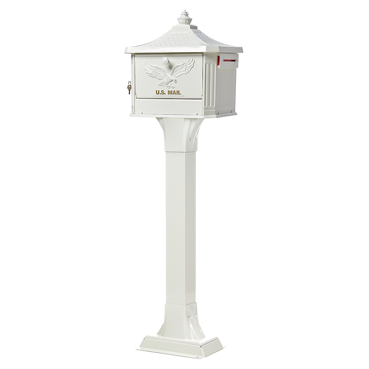 Architectural Mailboxes Callaway Aluminum Mailbox Post, Compatibility Code A, B, C, D, CP00WAM, White