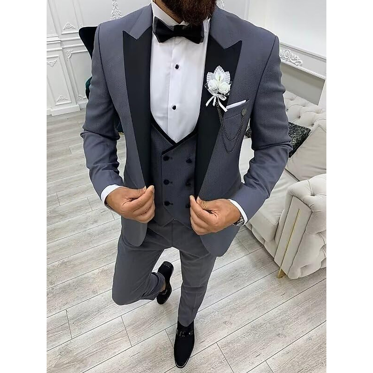 HUUTOE Red Suit Men Red Tuxedo for Men Wedding Mens Tuxedo Suit Set Tuxedo Suits for Men Tuxedo Size M