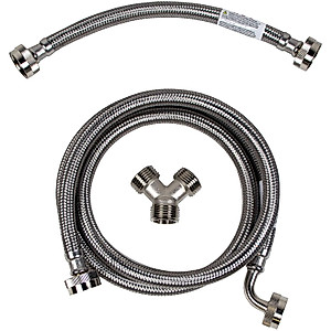 Certified Appliance Accessories Steam Dryer Installation Kit [Steam Dryer Hose with 90 Degree Elbow, Y Connector and Inlet Adapter Hose], 5 Feet