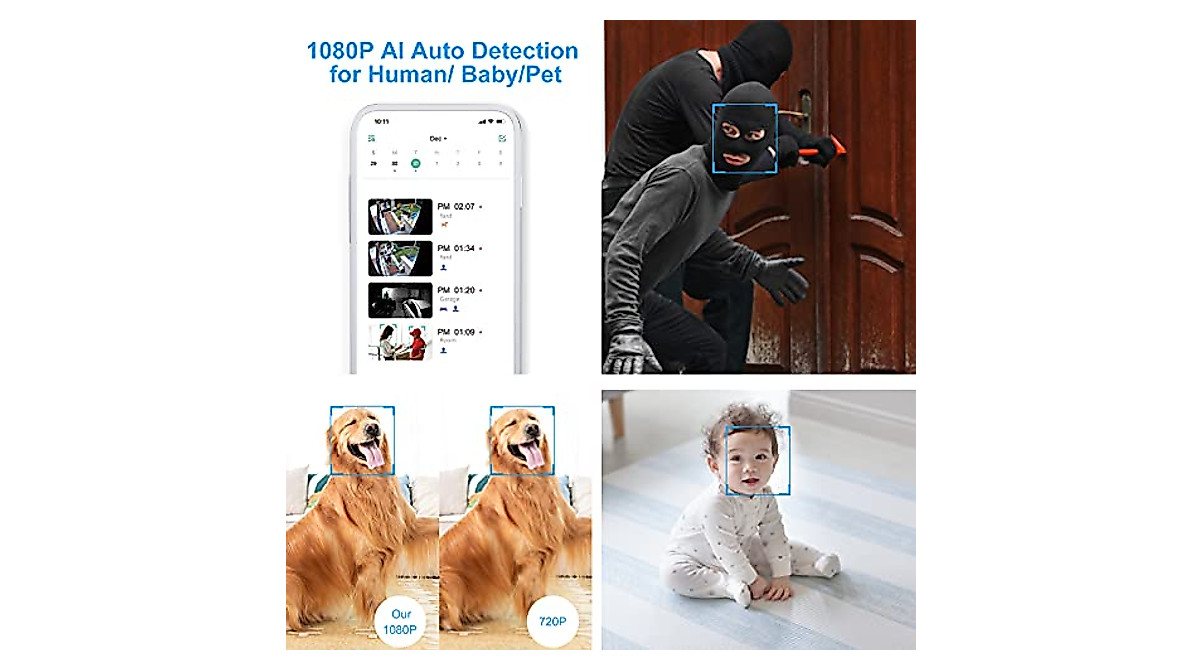 Wireless Outdoor Security Camera 1080P HD with AI & Night Vision