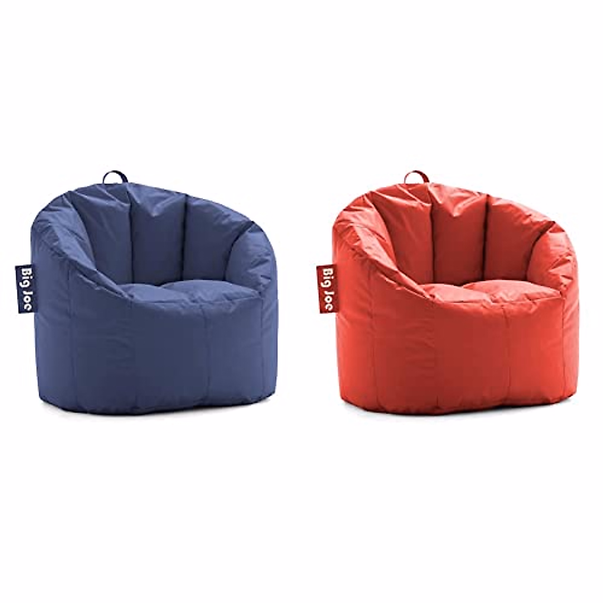 Big Joe Milano Bean Bag Chair, Navy Smartmax, 2.5ft & Milano Bean Bag Chair, Red Smartmax, 2.5ft