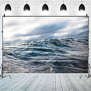 Winter Sailing Cold Blue sea at Sunset Clouds Norway Photography Backdrop Photographer Portrait Banner Photo Studio Photobooth Prop Photography Background Decoration Supplies 7×5ft